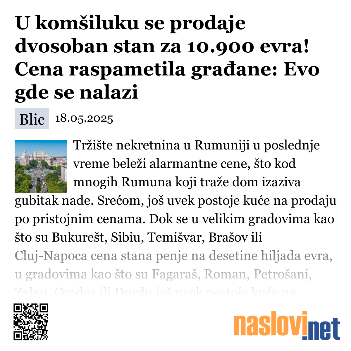 U komšiluku se prodaje dvosoban stan za 10.900 evra! Cena raspametila ... U komšiluku se prodaje dvosoban stan za 10.900 evra! Cena raspametila ...